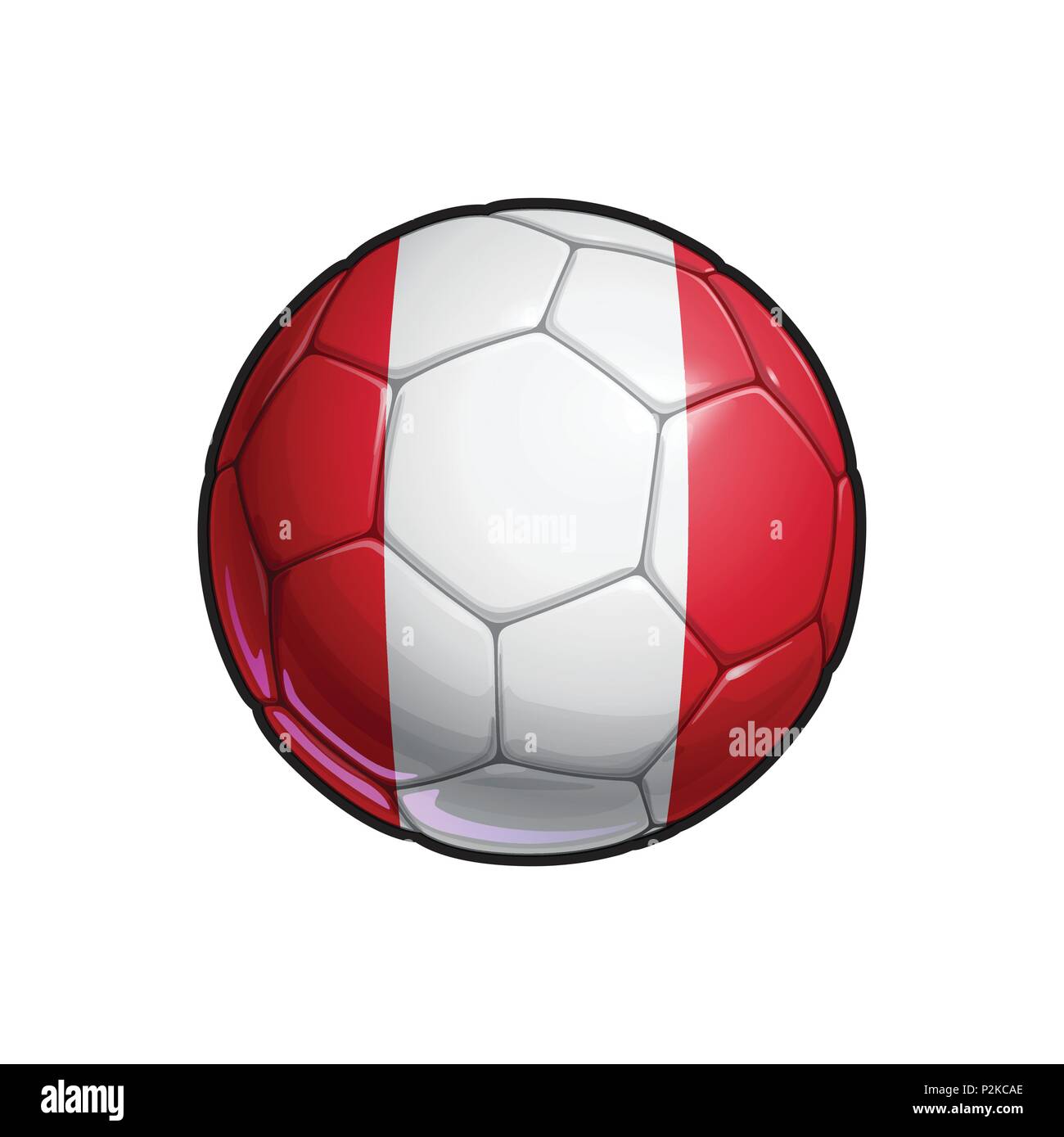 Vector Illustration of a Football – Soccer ball with the Peruvian Flag ...