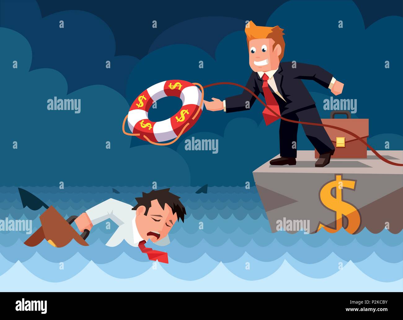Rescue and drowning Stock Vector Images - Alamy