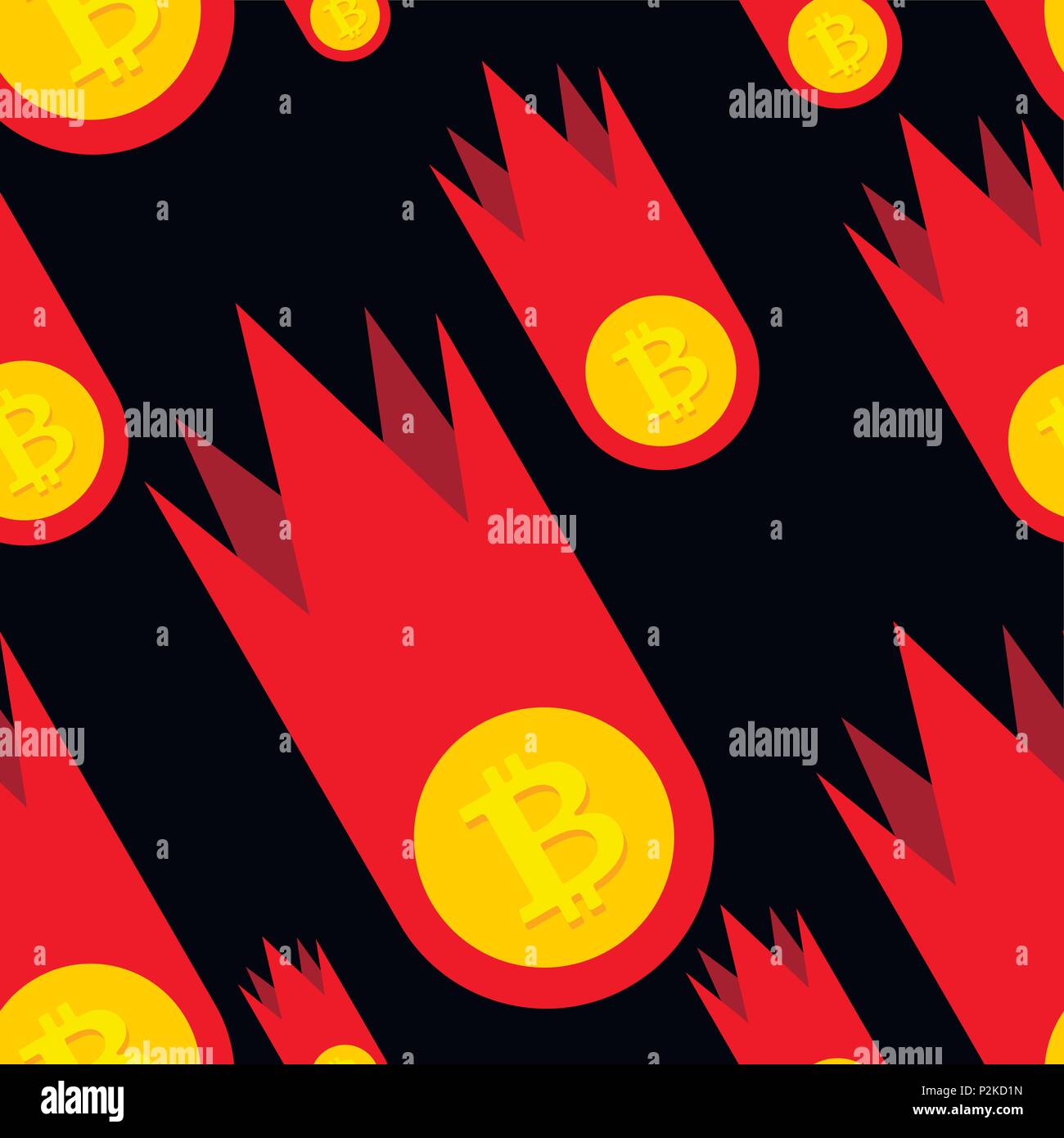 Falling bitcoin price pattern. Decrease in value of crypto currency. Background Vector ...