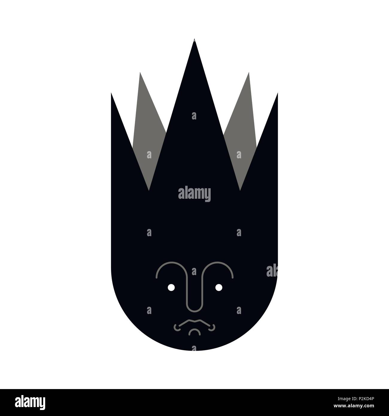 Loneliness symbol. Sad face sign of disappointment. Vector illustration ...