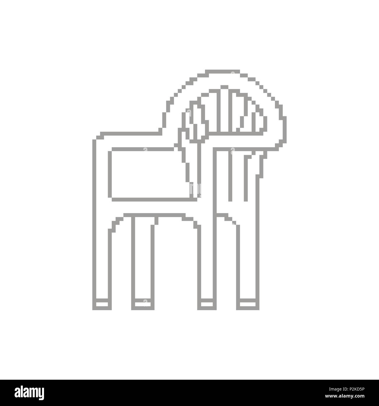 Plastic chair Pixel art. Summer furniture 8 bit. digital vector ...