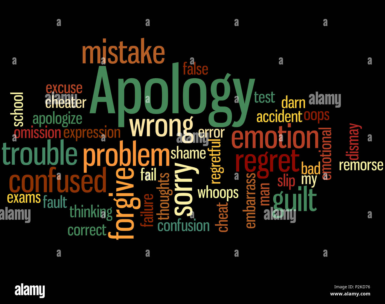 Apology, word cloud concept on black background Stock Photo - Alamy