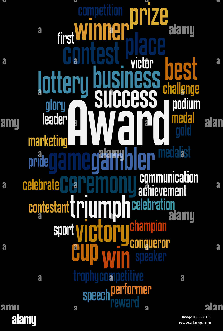 Award, word cloud concept on black background Stock Photo - Alamy
