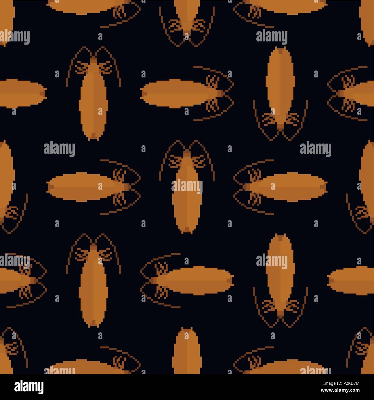 Cockroach pattern Pixel art. Insect 8 bit background. Beetle ornament ...