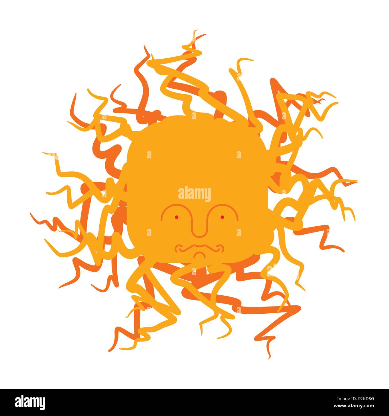 Sad sun isolated. Ugly Sun Vector illustration Stock Vector Image & Art ...