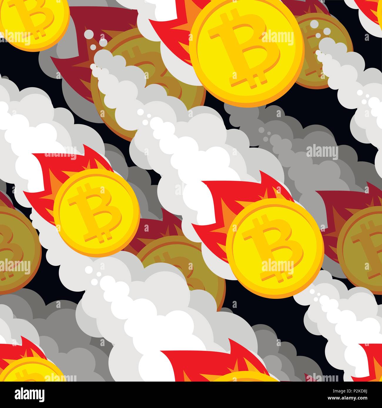Falling bitcoin price pattern. Decrease in value of crypto currency. Background Vector ...