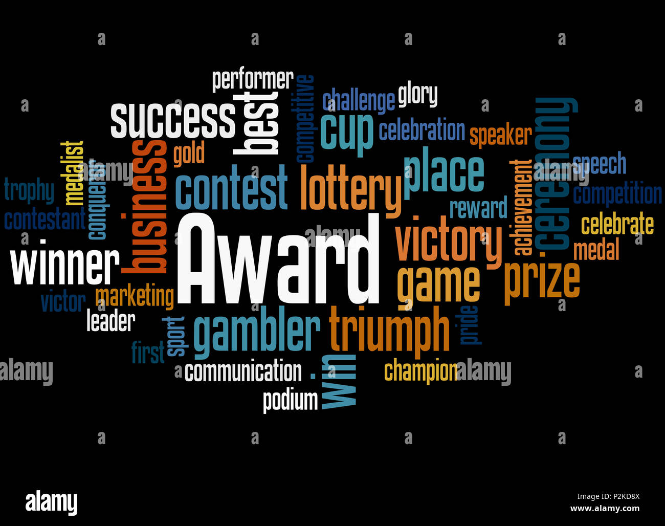 Award, word cloud concept on black background Stock Photo - Alamy
