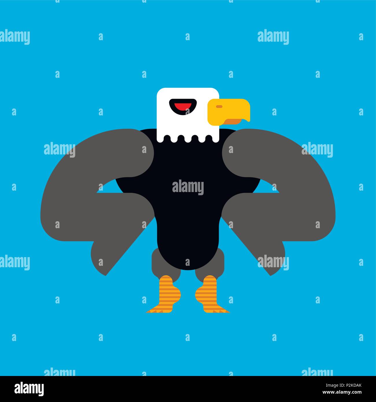 Strong bald eagle isolated. Great powerful bird. Vector illustration ...