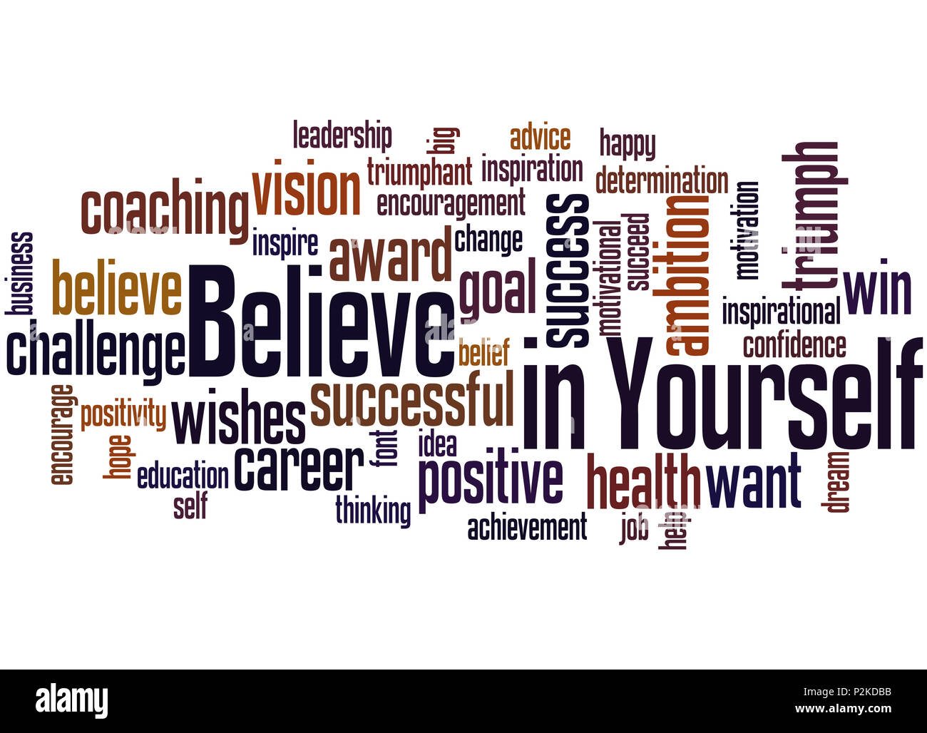 Believe in Yourself, word cloud concept on white background Stock Photo ...