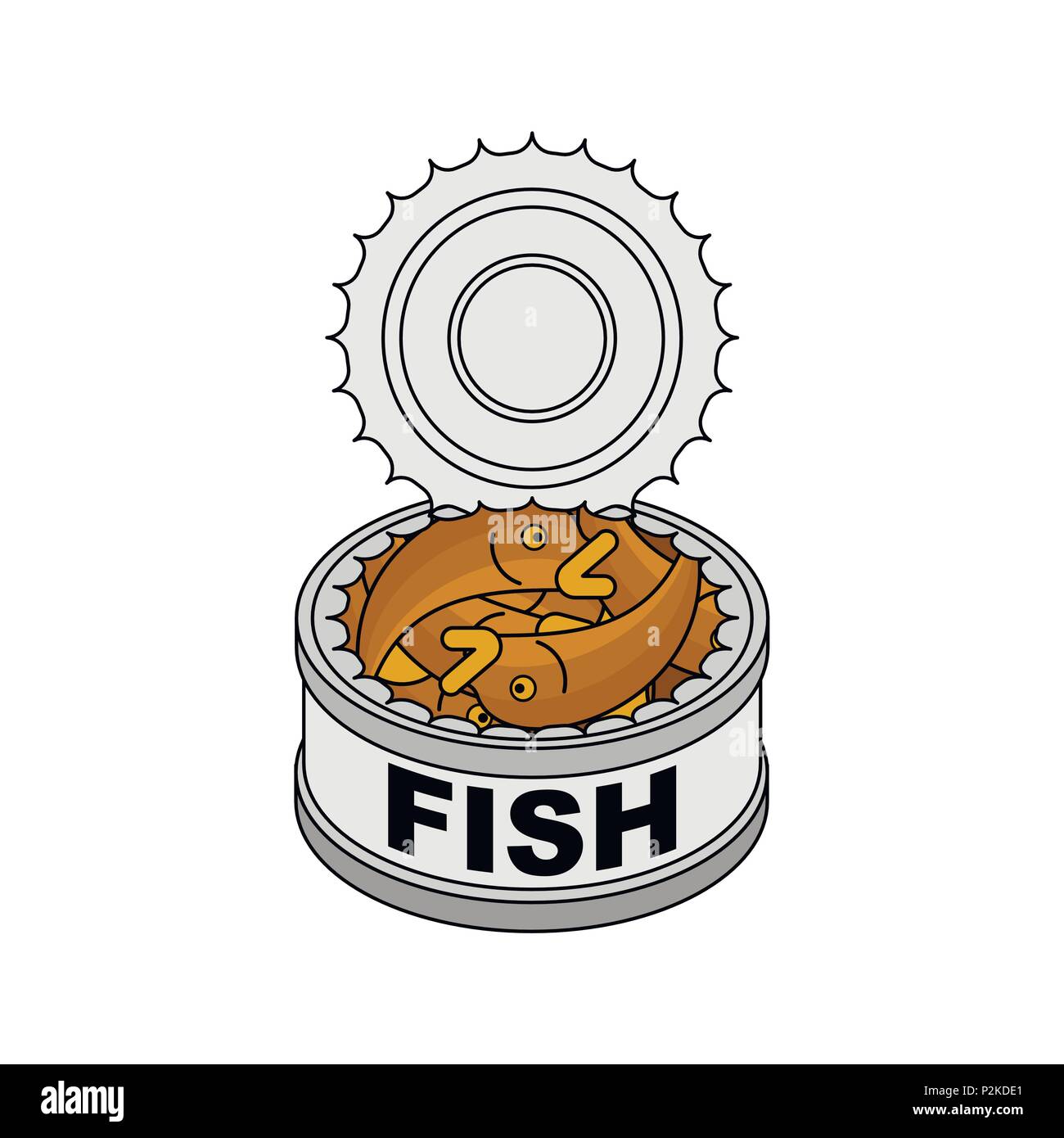 Canned fish isolated. Tin fish Vector illustration Stock Vector Image ...
