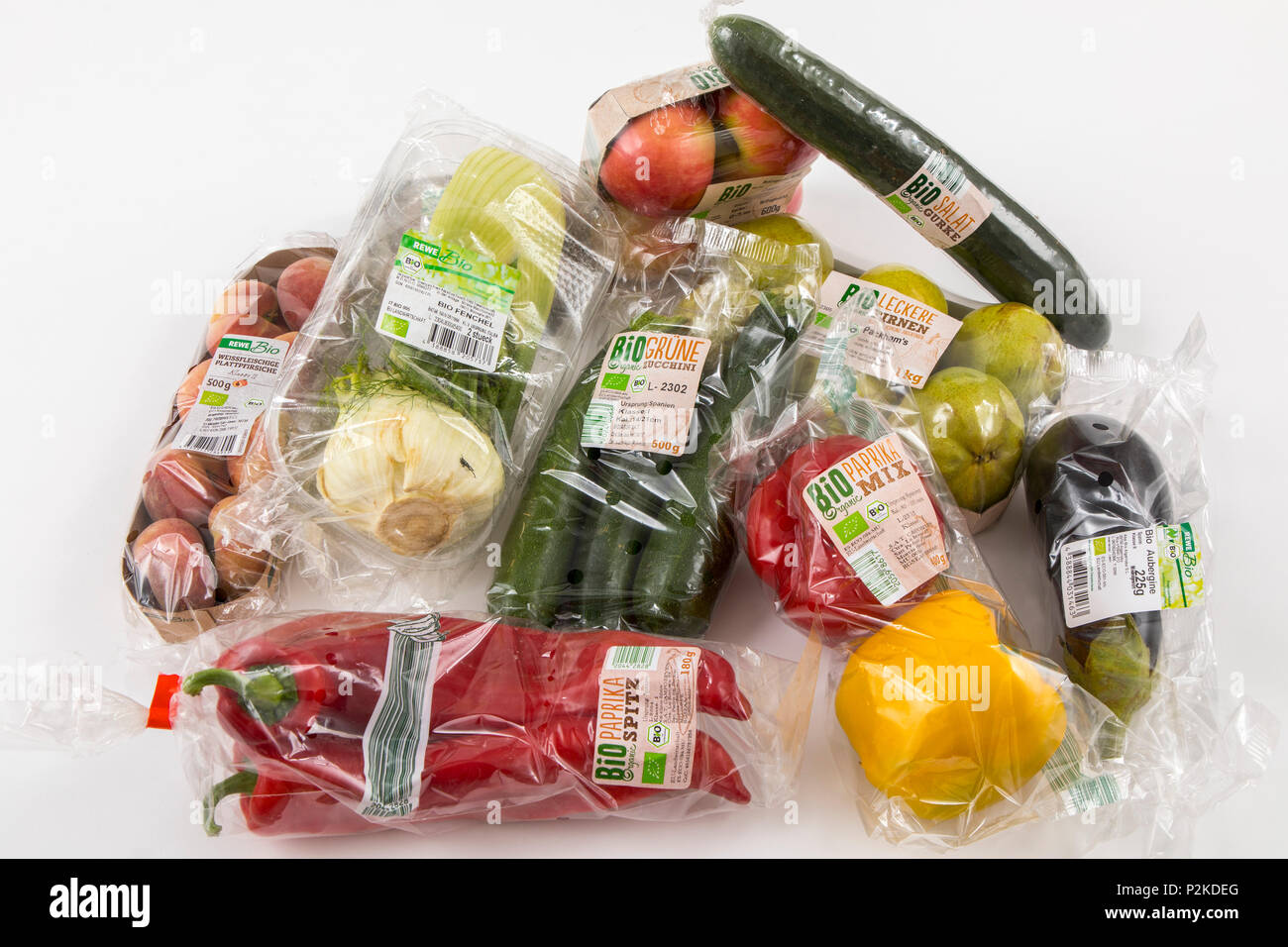 Fresh food, organic food, organic vegetables, fruit, each individually ...