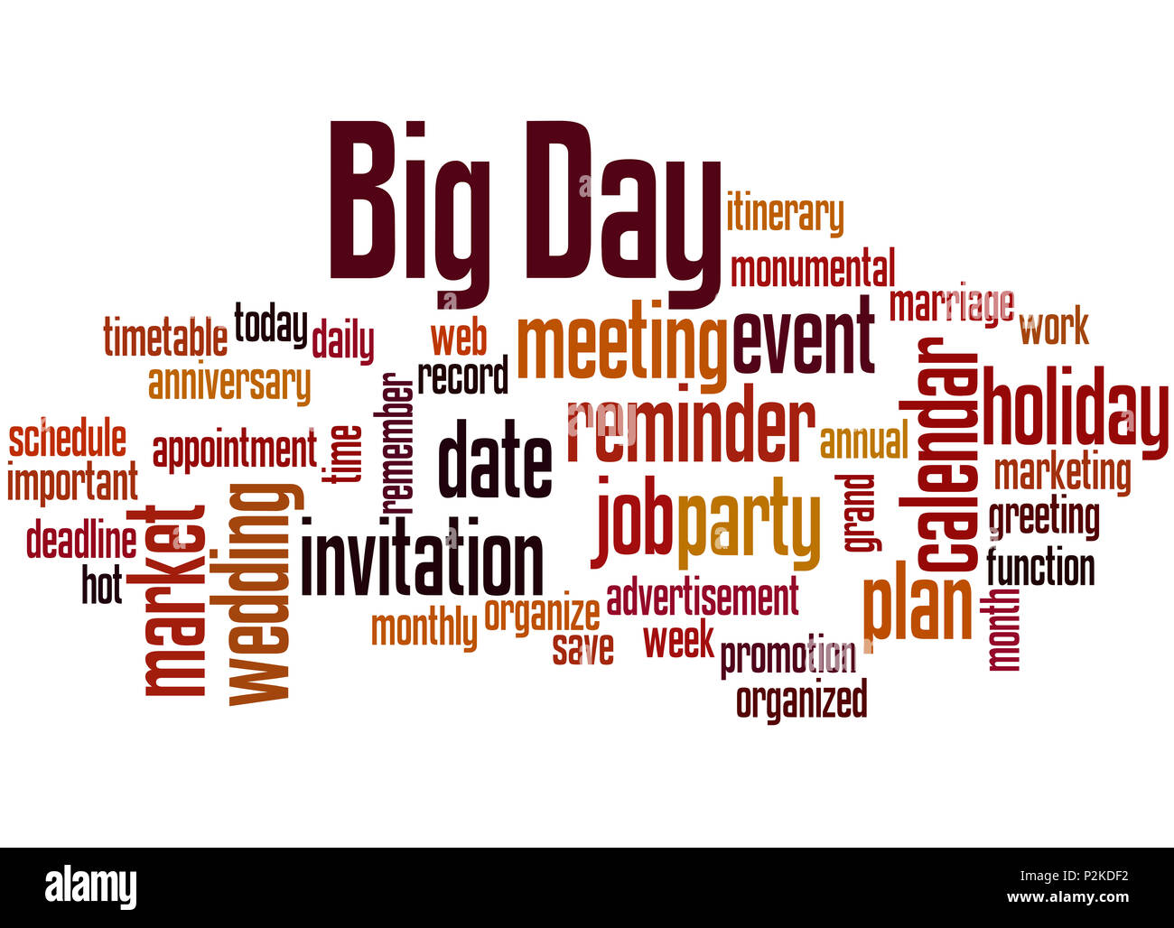 Big Day, word cloud concept on white background Stock Photo - Alamy