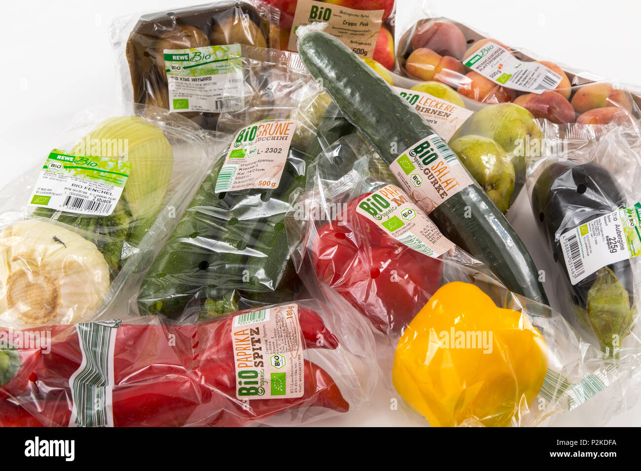 Fresh food, organic food, organic vegetables, fruit, each individually ...