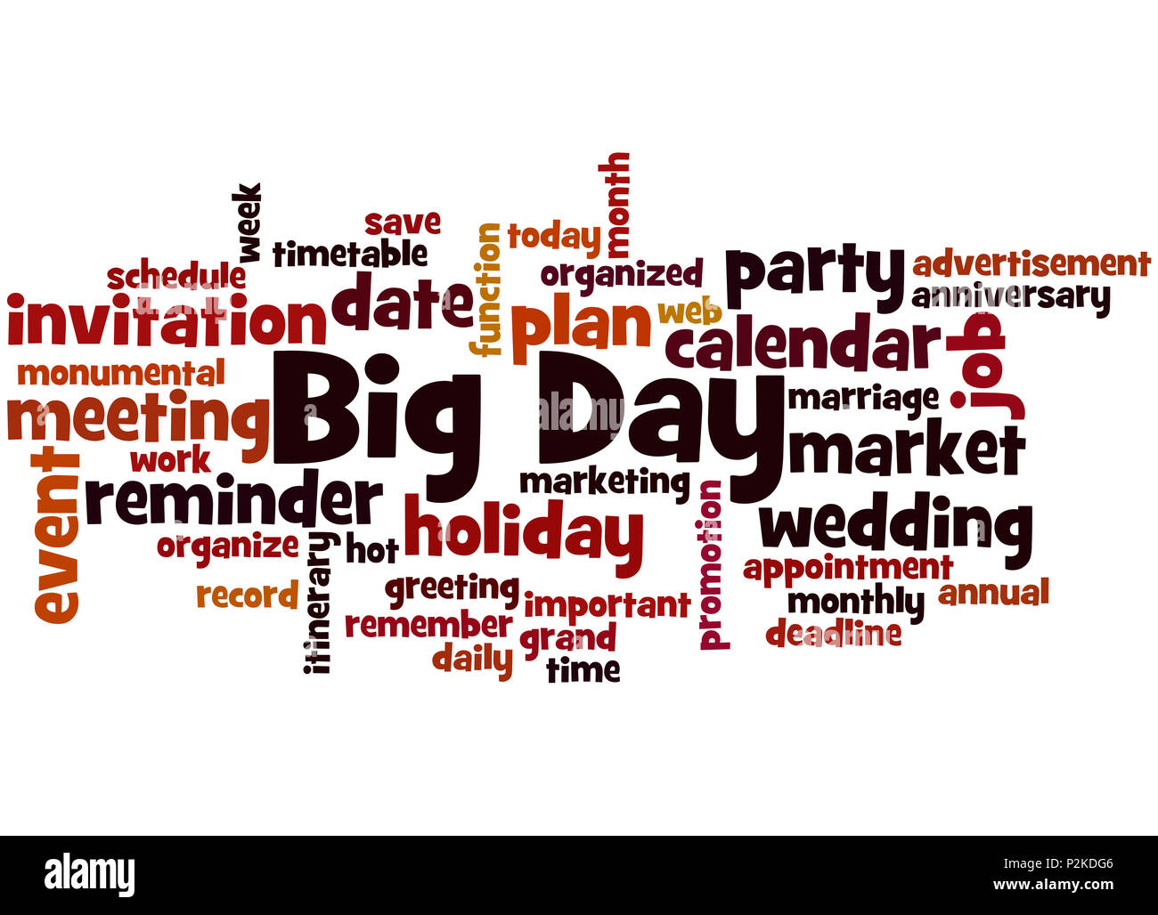 Big Day, word cloud concept on white background Stock Photo - Alamy