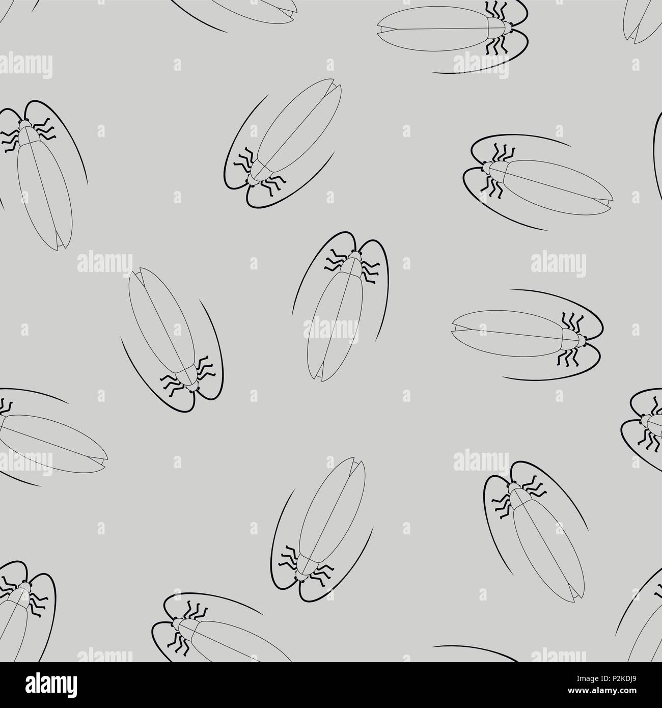 Cockroach pattern seamless. Insect background. Beetle ornament. Bug ...