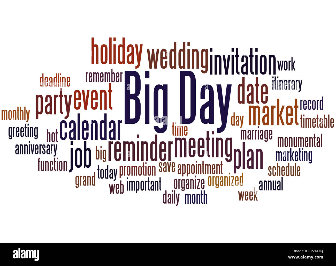 Big Day, word cloud concept on white background Stock Photo - Alamy