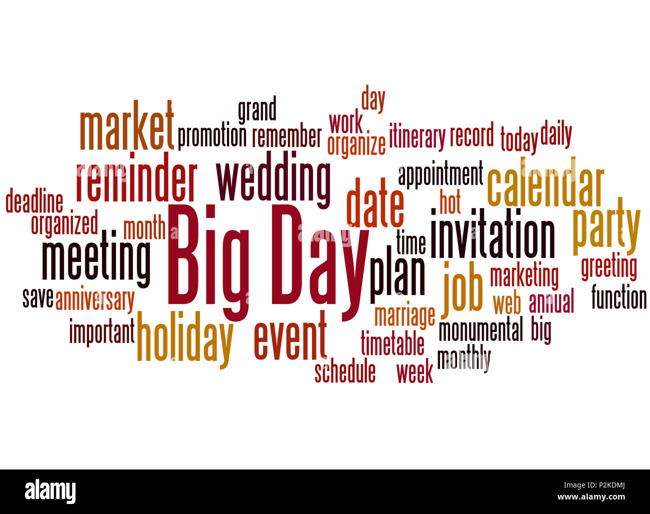 Big Day, word cloud concept on white background Stock Photo - Alamy