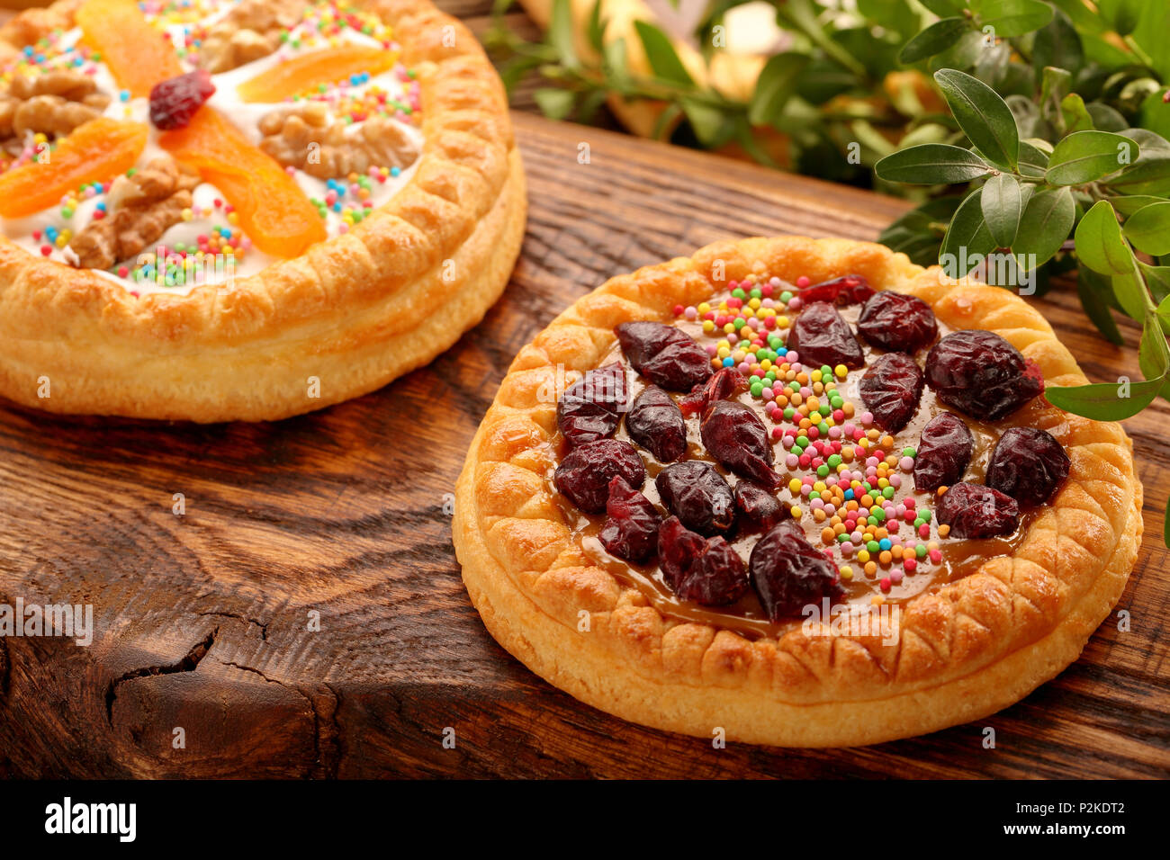 Mazurek traditional polish easter cake on wooden background Stock Photo ...