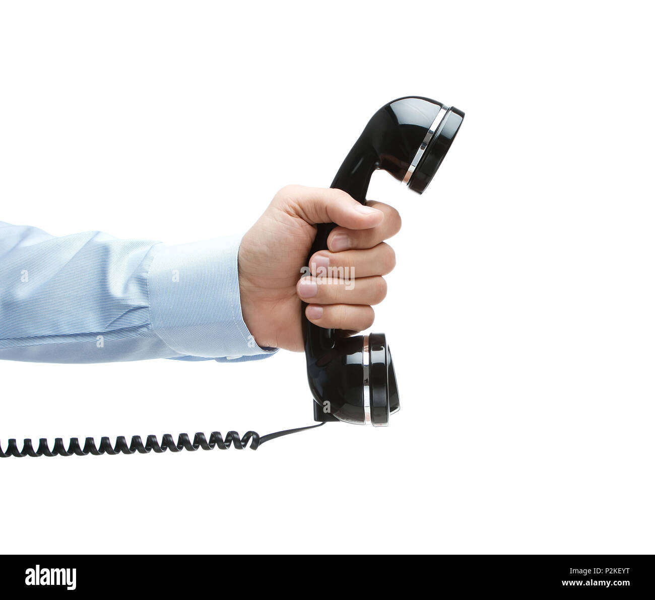 Human hand holding telephone cord hi-res stock photography and images ...