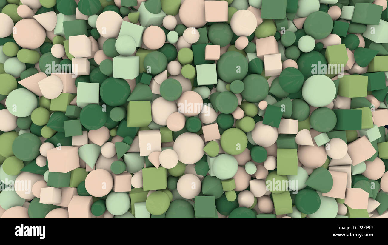 A babyish 3d illustration of different shape and color figures ...
