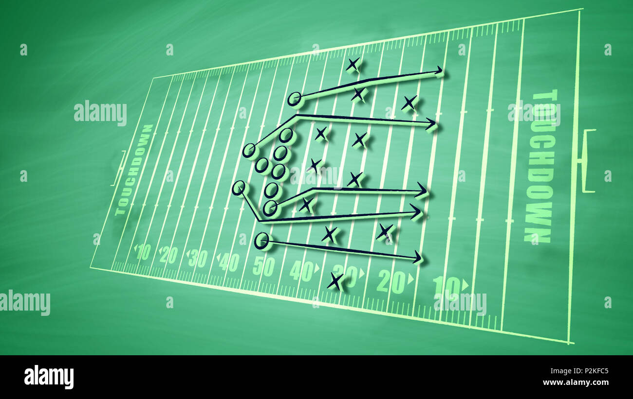 A splendid 3d illustration of a sport field for American football ...