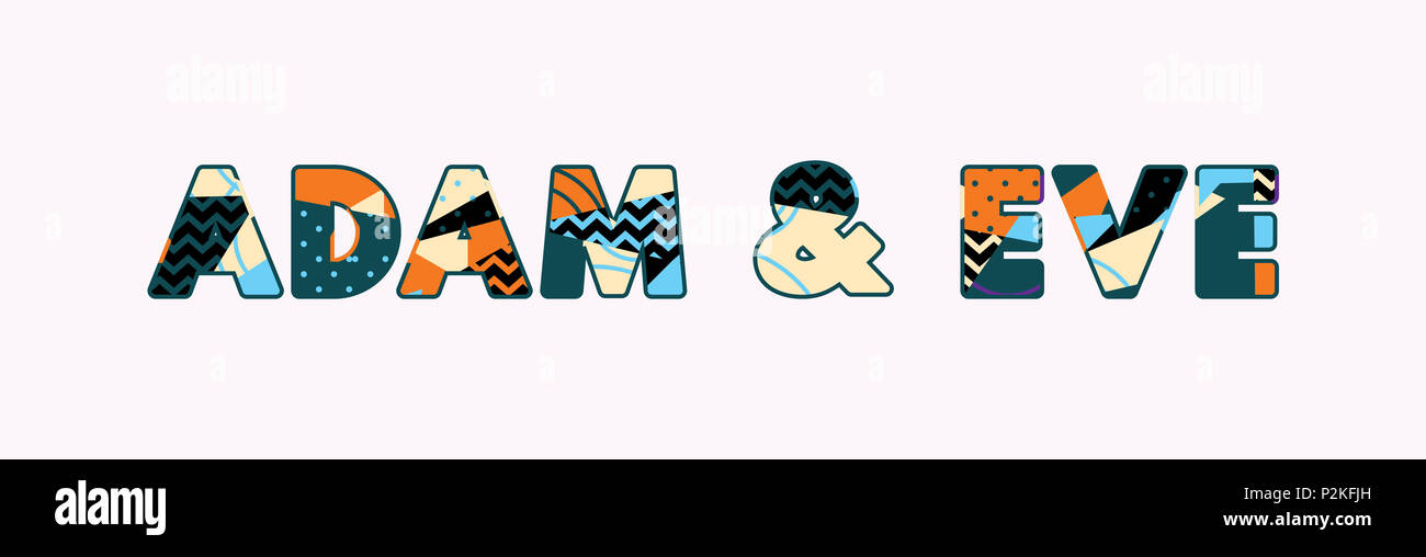The names ADAM & EVE concept written in colorful abstract typography ...