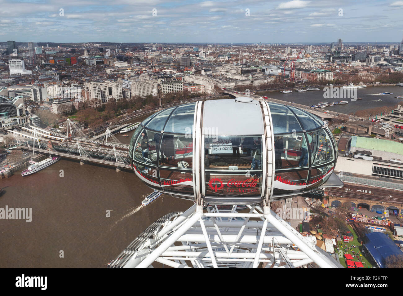 Capsule of the London Eye, a popular giant Ferris wheel, iconic ...