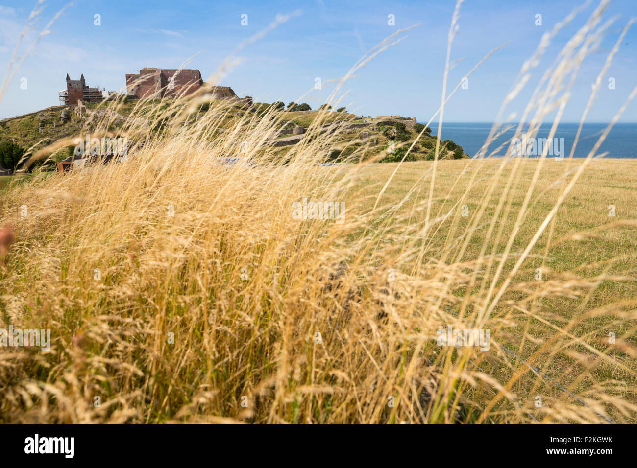 Largest castle ruins and medieval fortification, Hammershus, middle ...