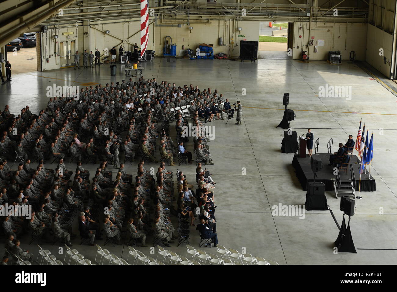 U.S. Air Force Col. Bryony Terrell, commander of the 145th Airlift Wing ...