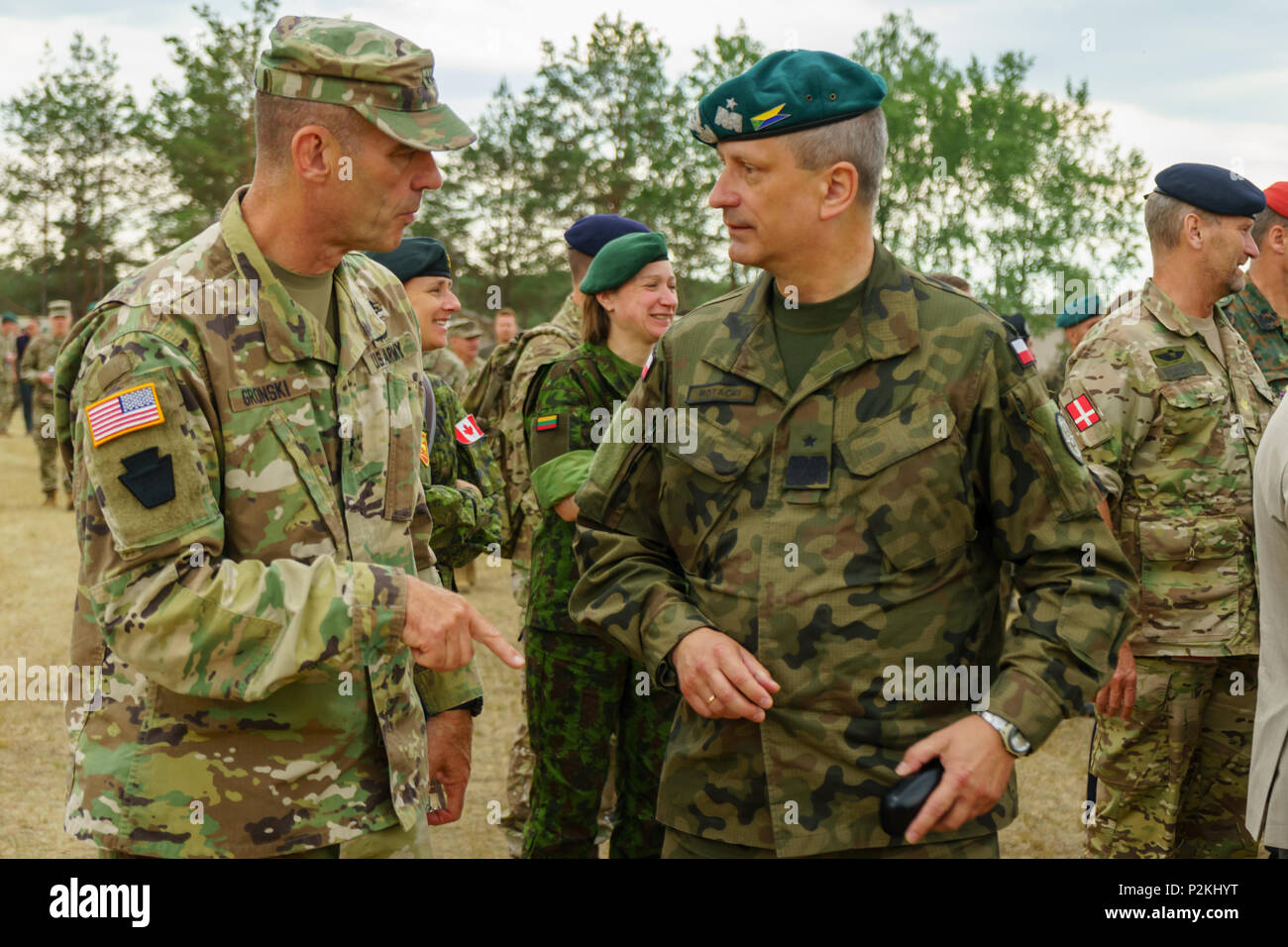 U.S. Army Maj. Gen. John Gronski (left), deputy commanding general ...