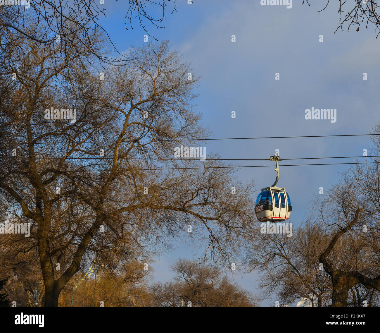 Harbin, China - Feb 22, 2018. A cabin of cable car in Harbin, China ...