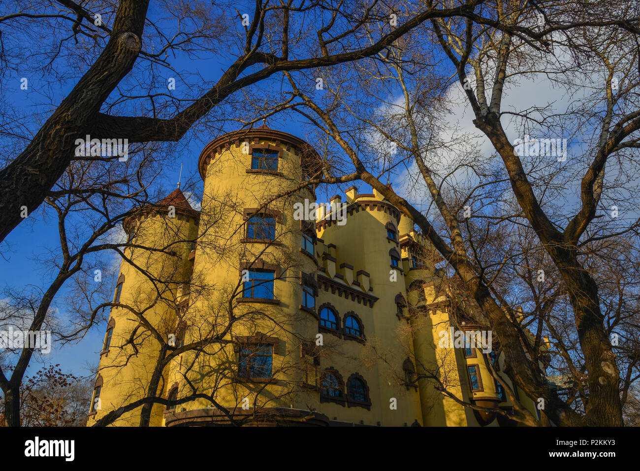Harbin, China - Feb 22, 2018. A castle with many tree at winter in ...
