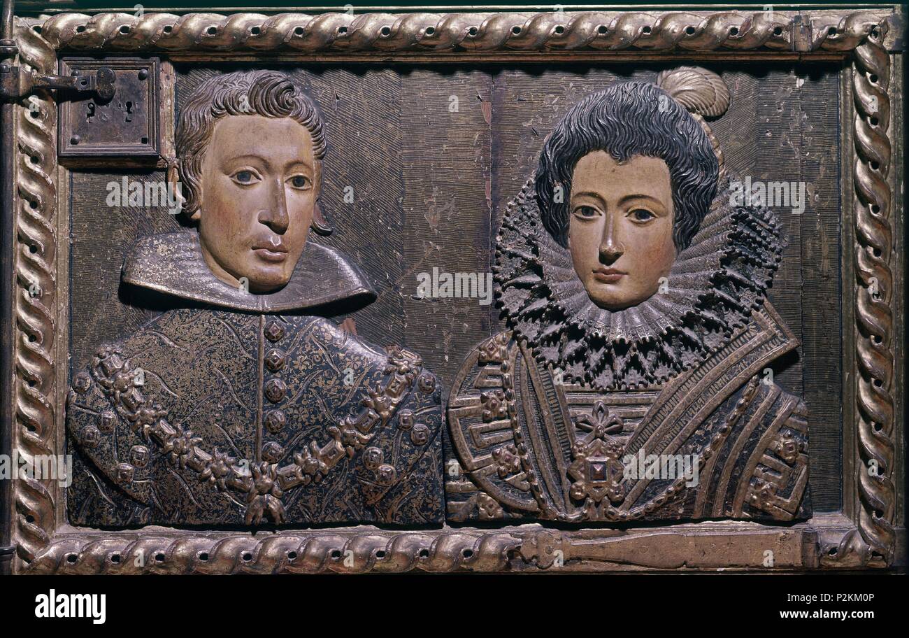 FELIPE IV E ISABEL BORBON - SIGLO XVII - RETABLO RELICARIO DEL ALTAR ...
