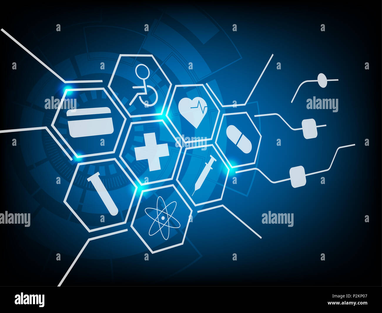 Blue technology background. Vector illustration Stock Photo - Alamy