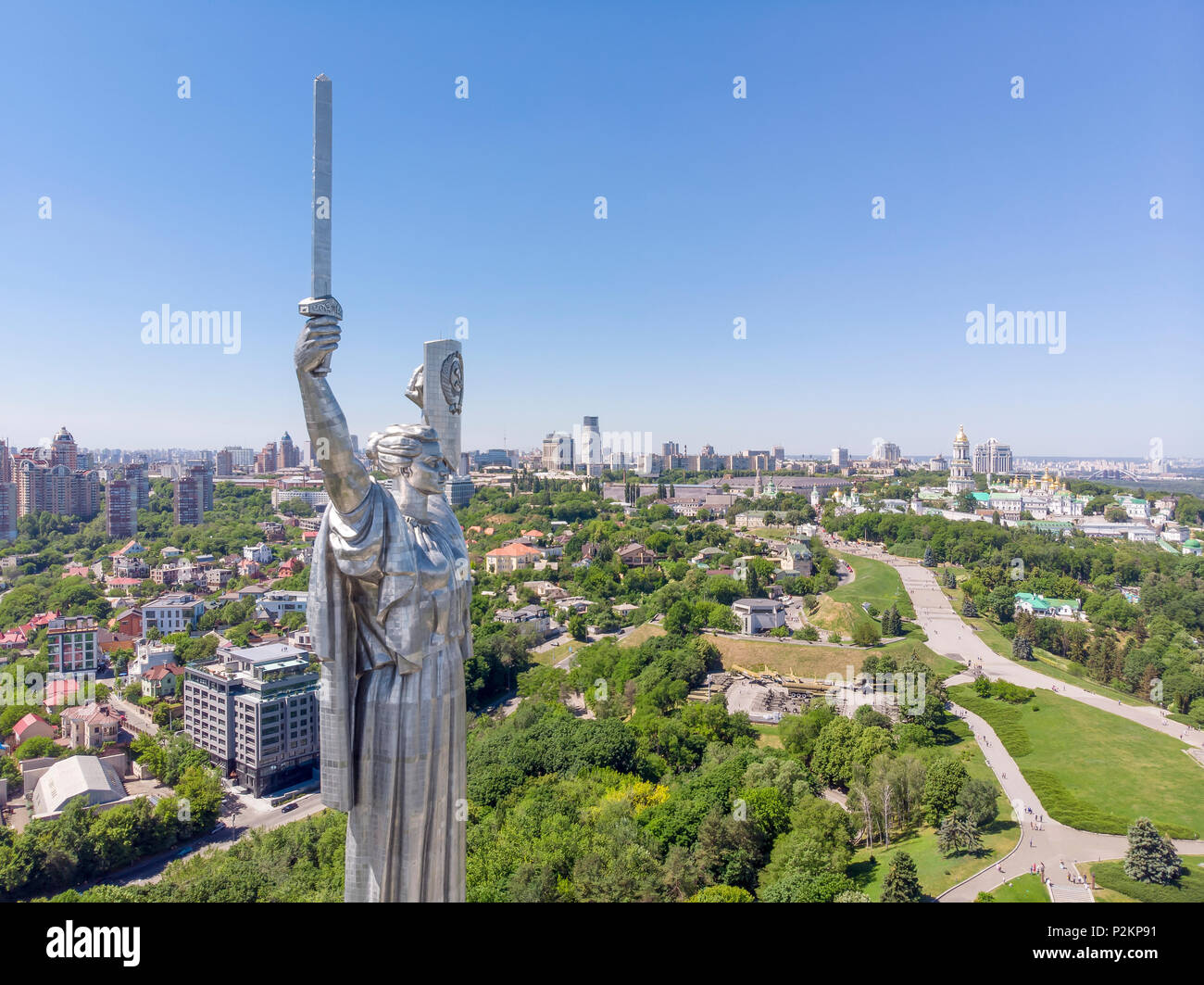 Monument motherland aerial kyiv ukraine hi-res stock photography and ...