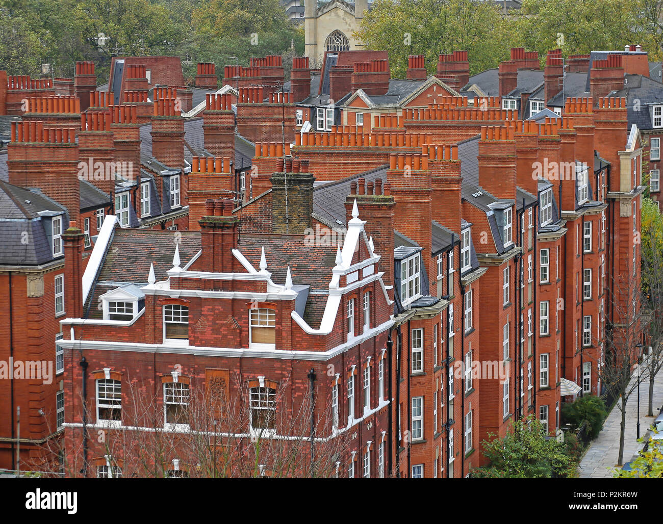 Rows of Brick Chimney Pots in West London Stock Photo - Alamy
