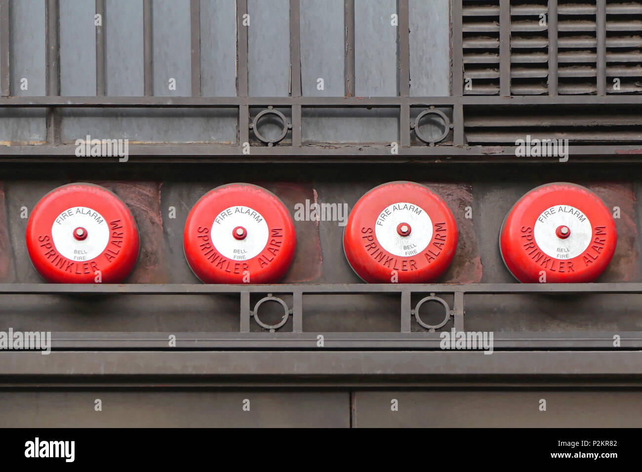 Fire Sprinkler Alarm System at Building Exterior Stock Photo - Alamy