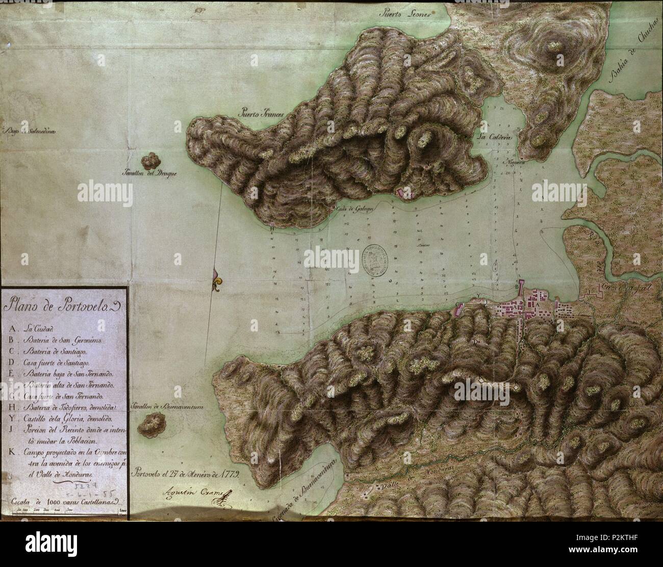 PLANO DE PORTOVELO - (1779). Location: ARCHIVO HISTORICO MILITAR ...