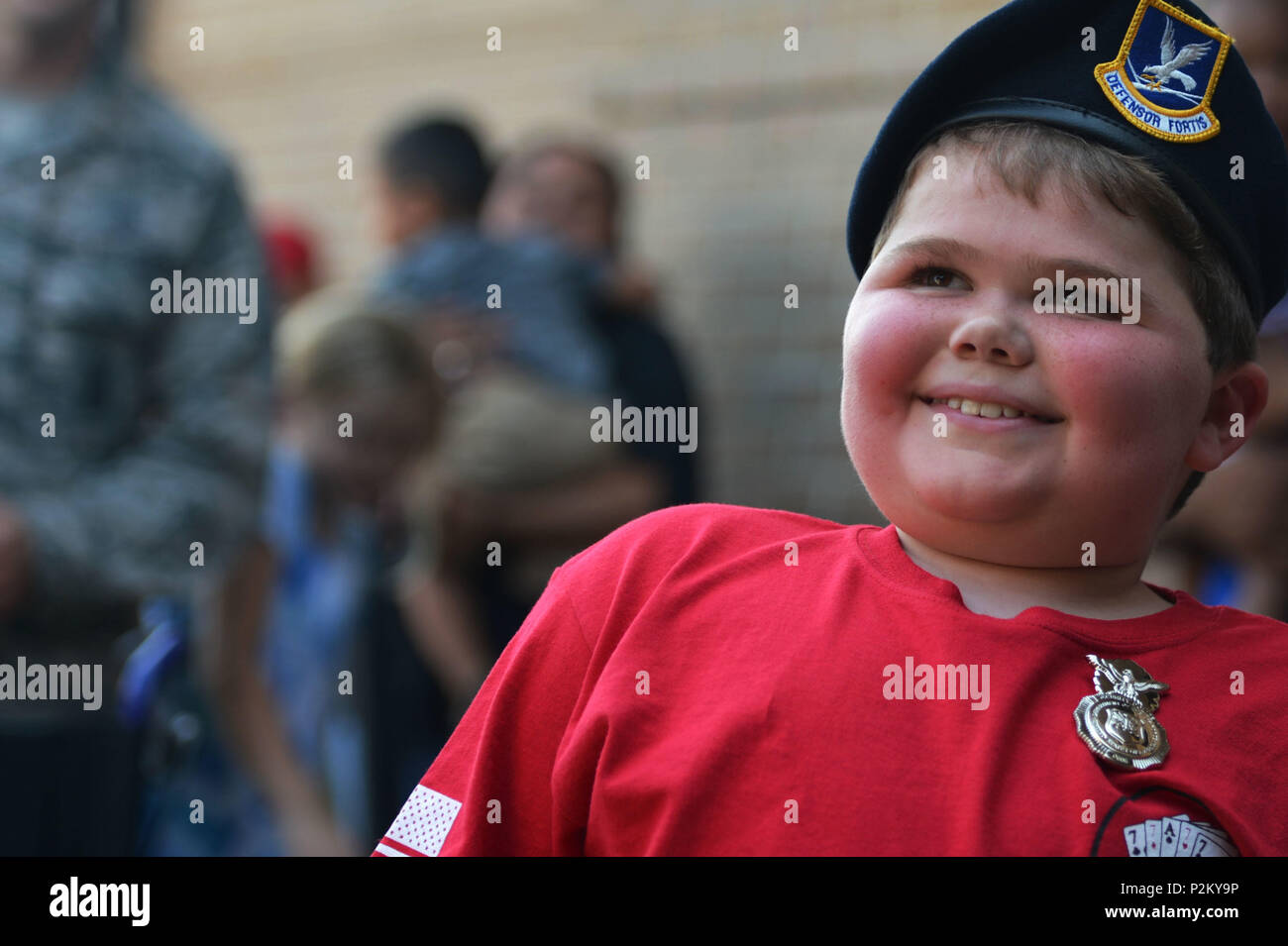 Jake Pritchard, 20th Security Forces Squadron honorary defender, smiles ...