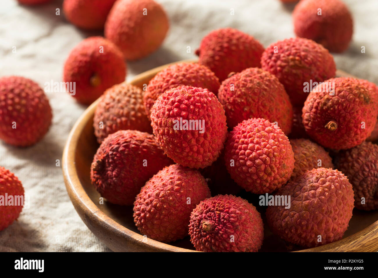 Raw Red Organic Lychee Fruit Ready to Eat Stock Photo - Alamy