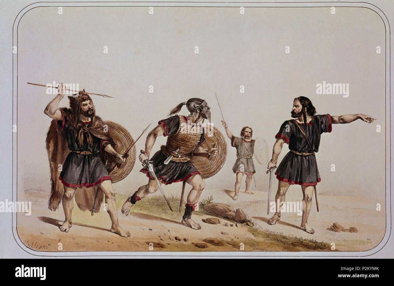 Primitive warriors (Asturs and Celtiberians). Madrid, Military ...