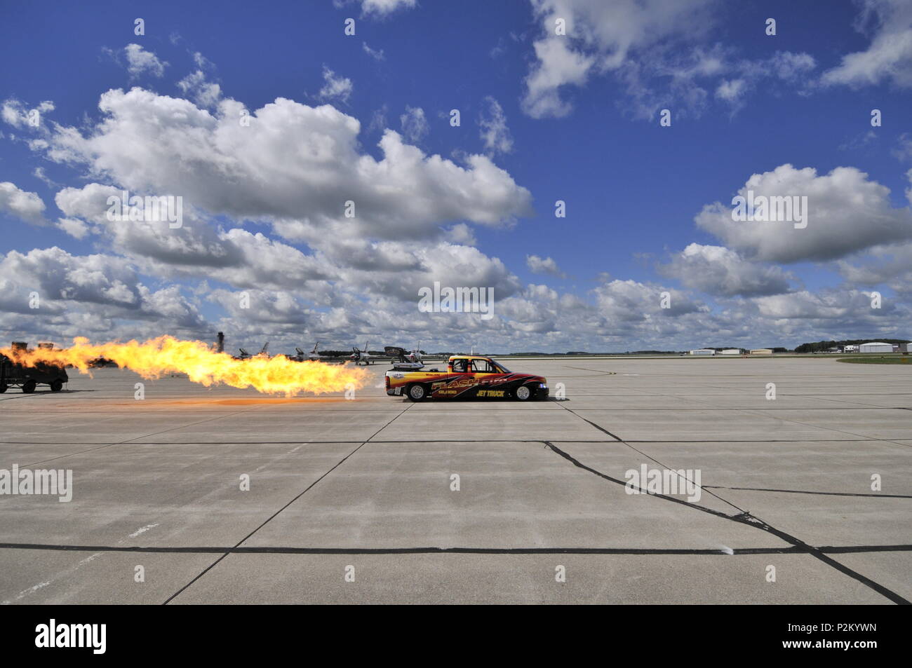 The Flash Fire Jet Truck is revved up and ready to go during a ...