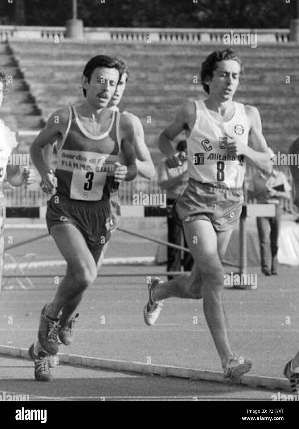 . Italiano: Franco Fava (col n.3) in un meeting italiano negli anni ...