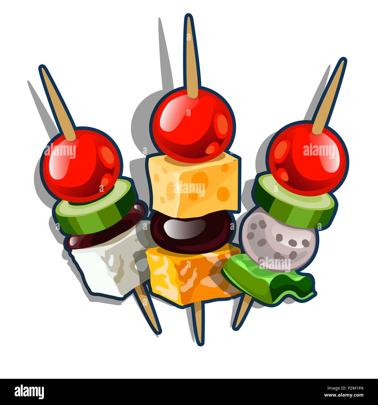 Canape tomato cheese on Stock Vector Images - Alamy