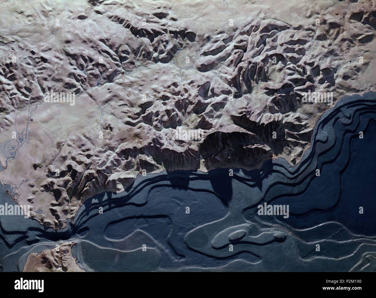 MAPA EN RELIEVE DEL SUR DE LA PENINSULA IBERICA. Location: MUSEUM OF ...