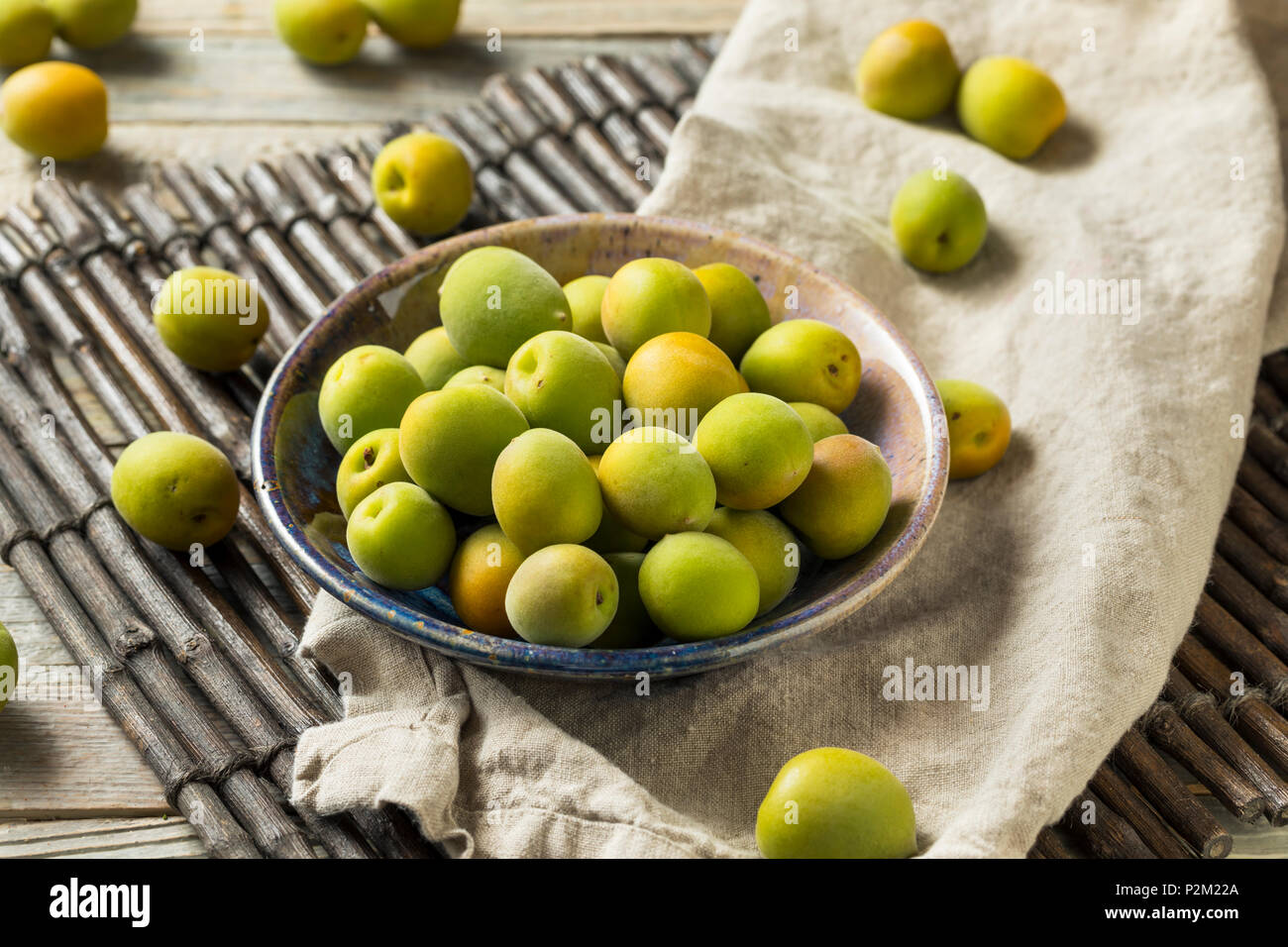 Raw Green Organic Ume Fruit Ready to Eat Stock Photo - Alamy
