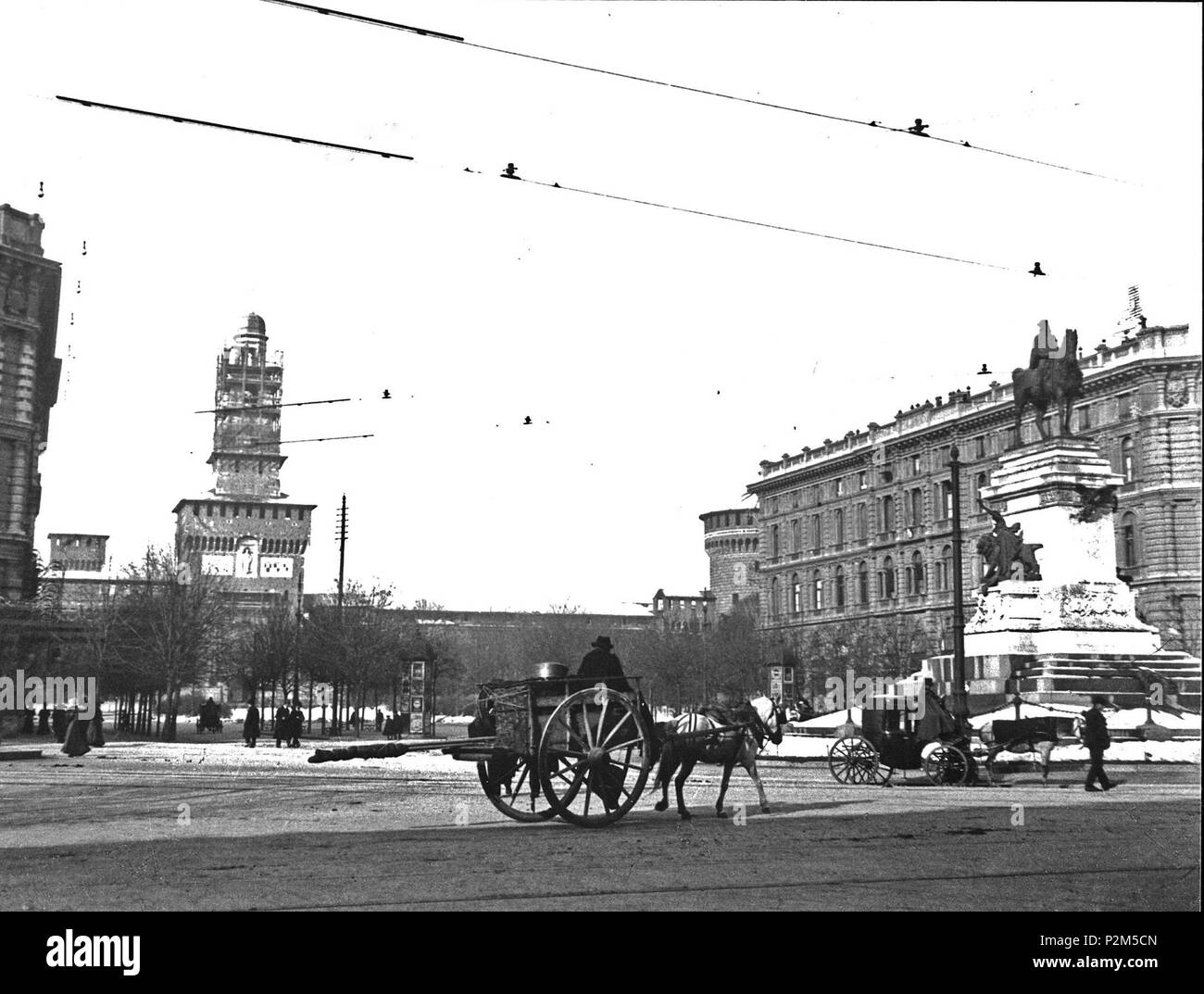 . Italiano: La Torre del Filarete ancora in costruzione (circa 1905 ...