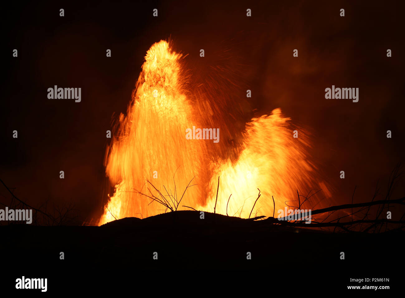 Volcanic eruption of Kilauea volcano in Hawaii at the end of May 2018 ...