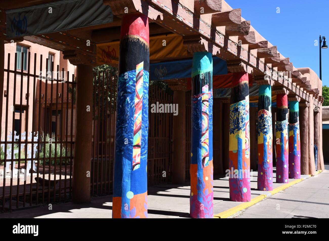 Museum of Contemporary Native Art columnade in Santa Fe Stock Photo - Alamy