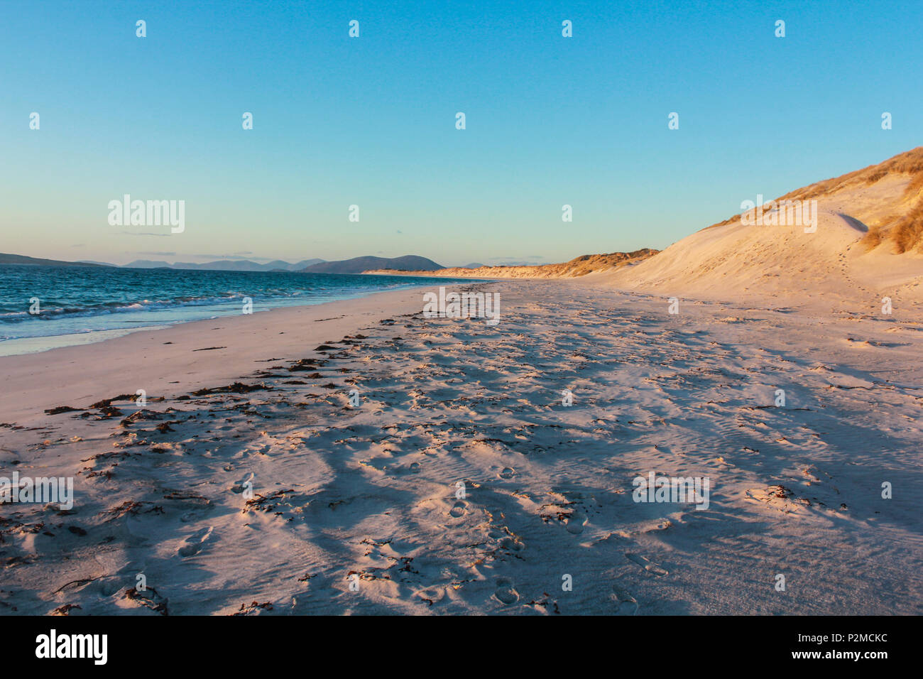 Sunset on the West Beach on Berneray in the Outer Hebrides Stock Photo ...